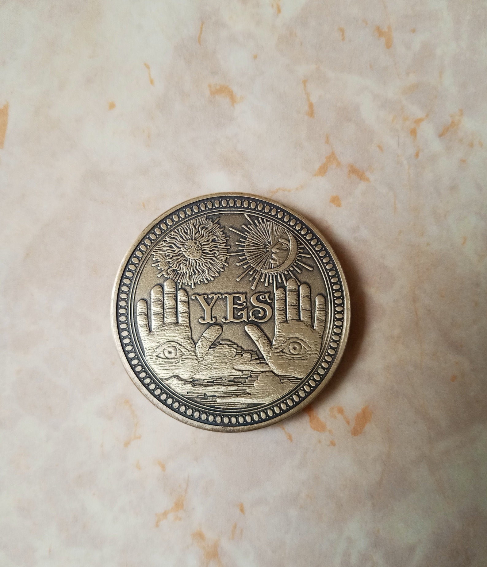 Yes No Double Sided Coin, Flipping Question Answer Coin, Divination ...