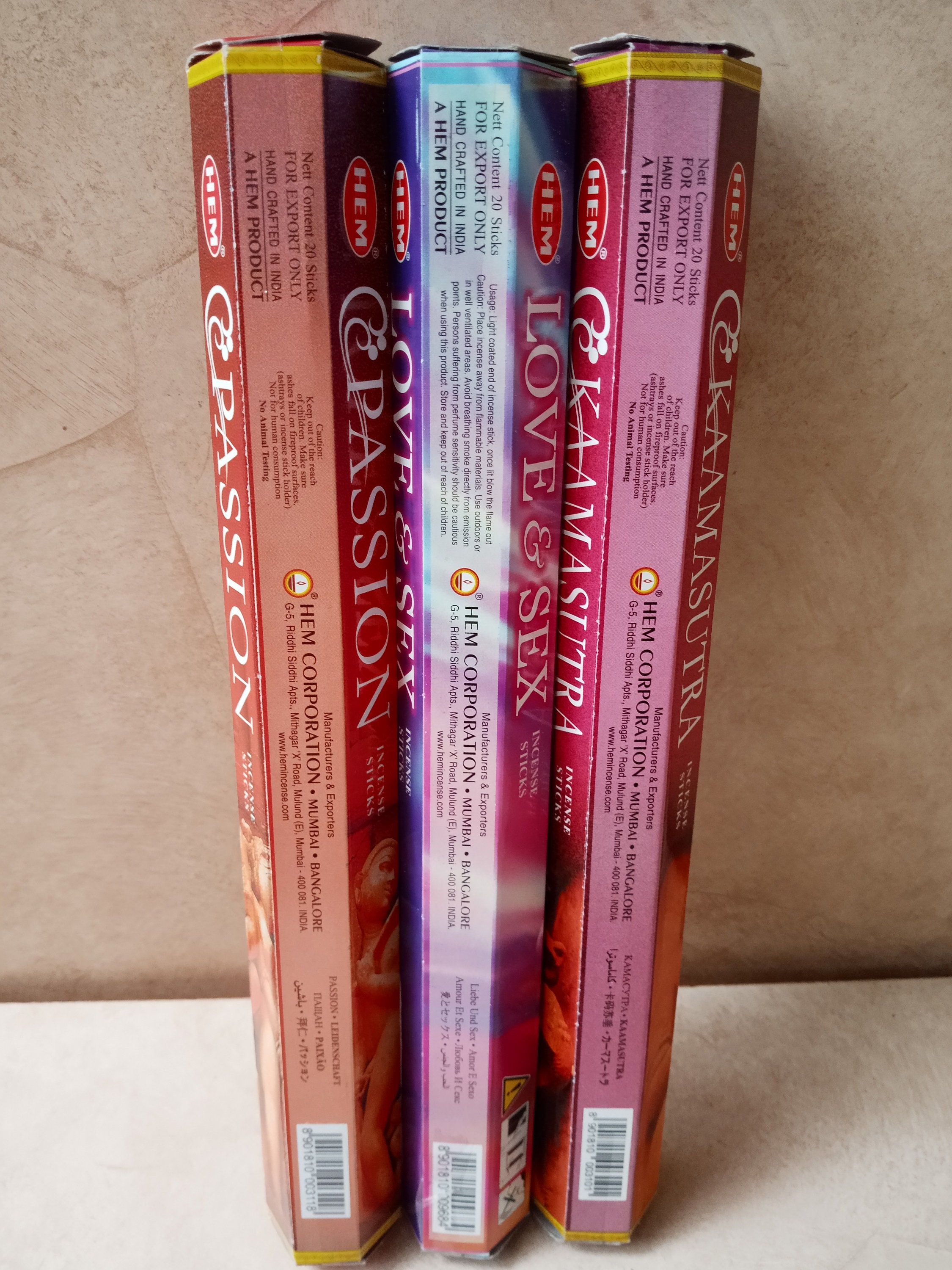 HEM Passion HEM Love & Sex HEM Kamasutra Incense Sticks, Hem Pasion Hem Amor Y Sexo Hem ...