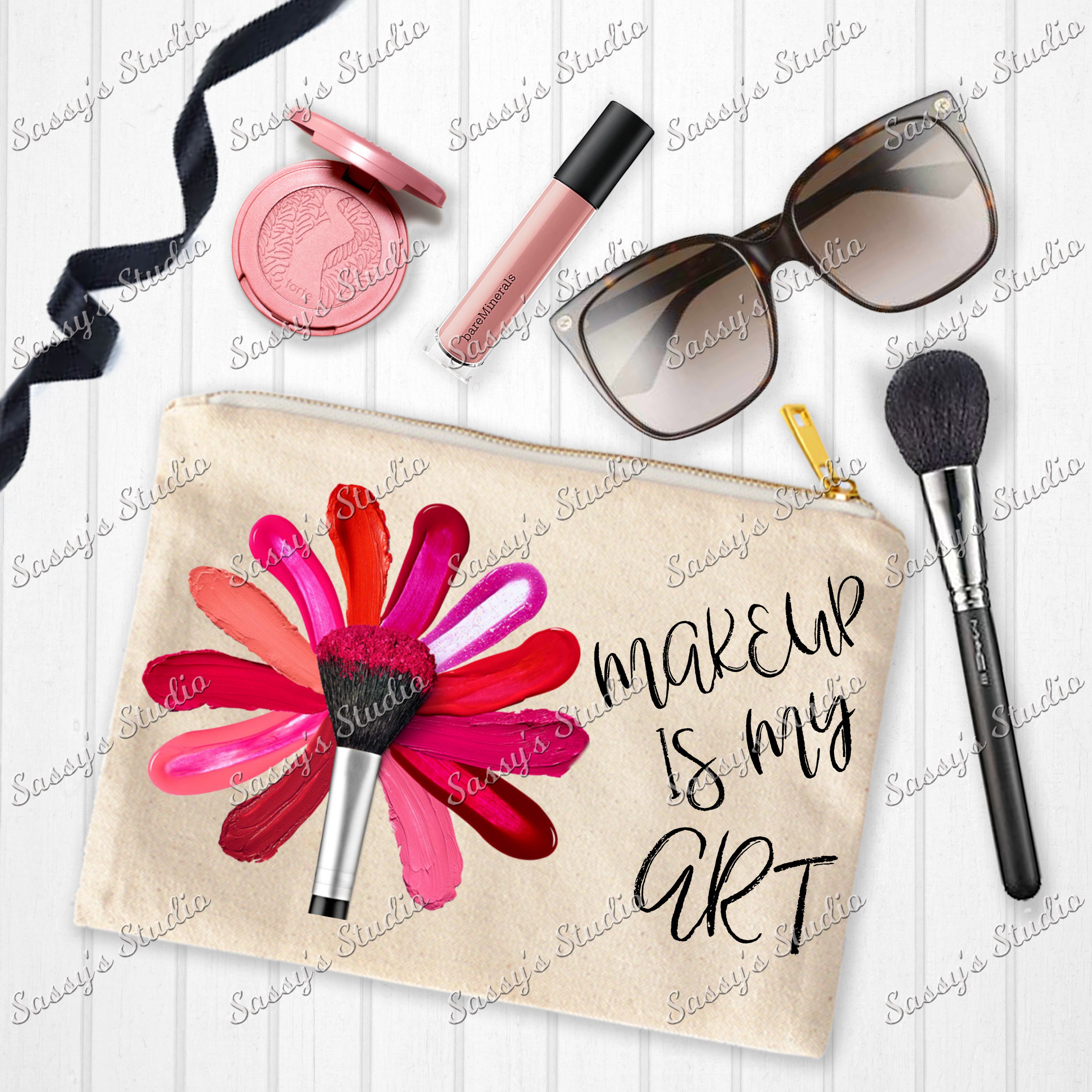 Makeup Is My Art Cosmetic Bag Design. Make Up Bag PNG Digital | Etsy