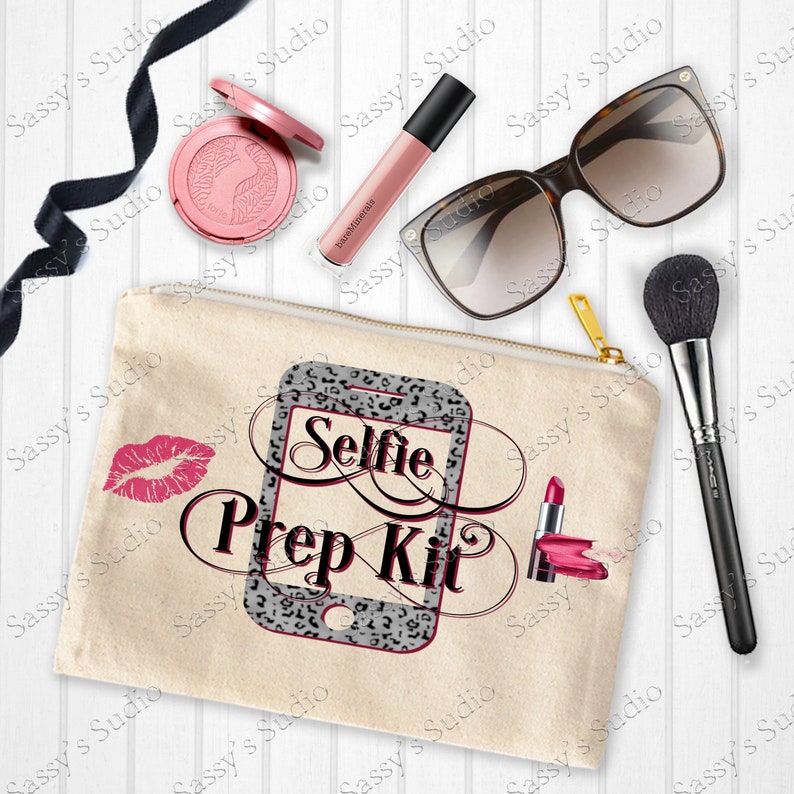 Selfie Prep Kit, Make up Sublimation, Selfie PNG, Cosmetic Bag, Digital ...