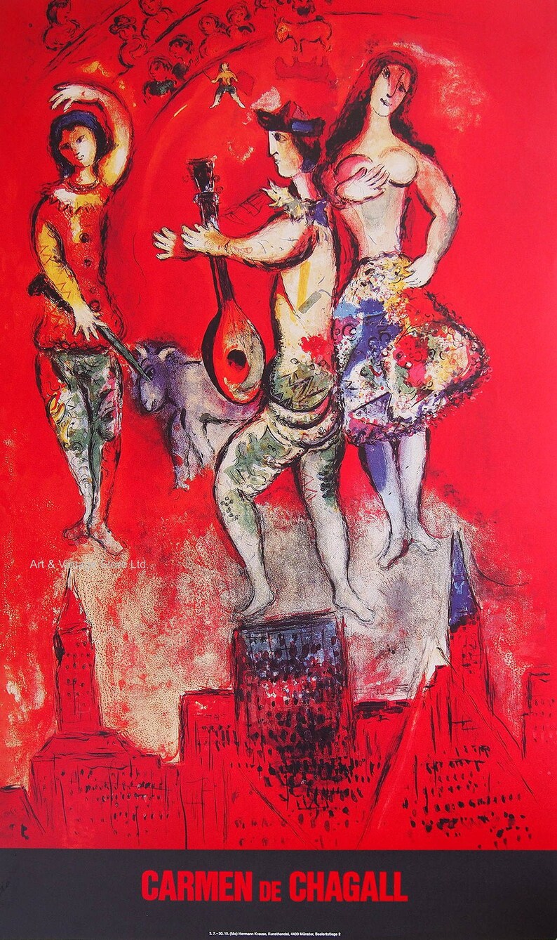 Marc Chagall - Original Artist Poster 1966 - Etsy