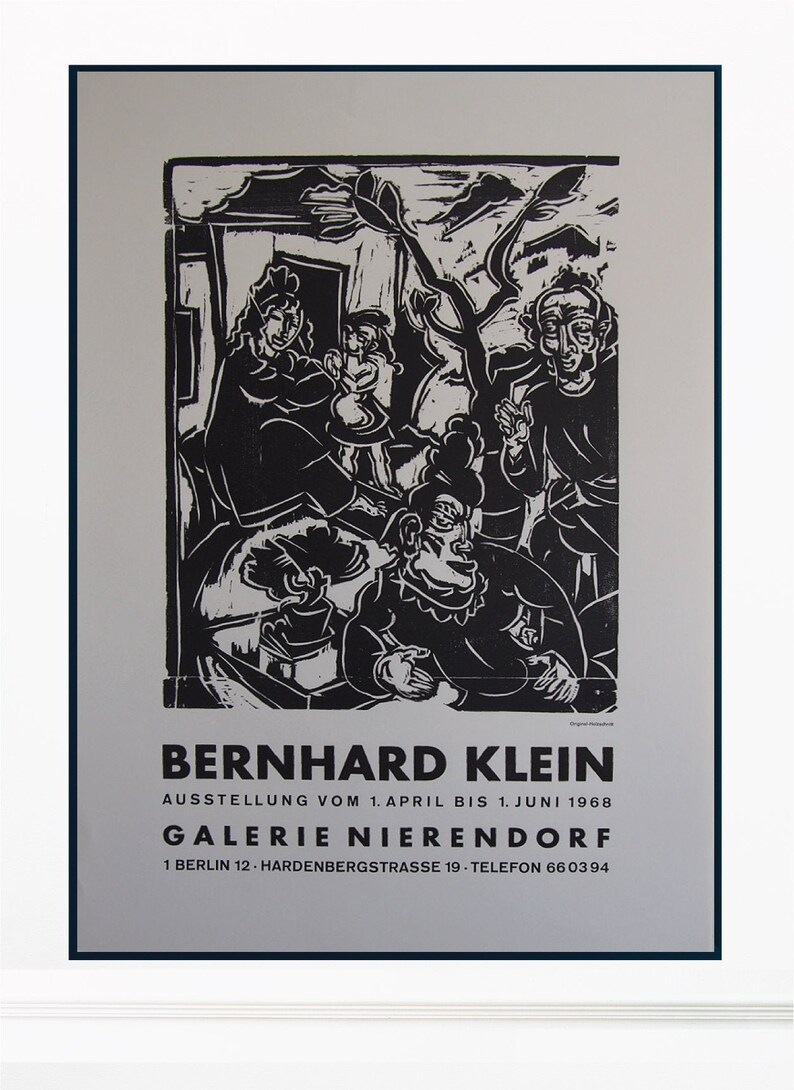 Bernhard Klein Original Limited Edition Woodcut Poster 1968 - Etsy