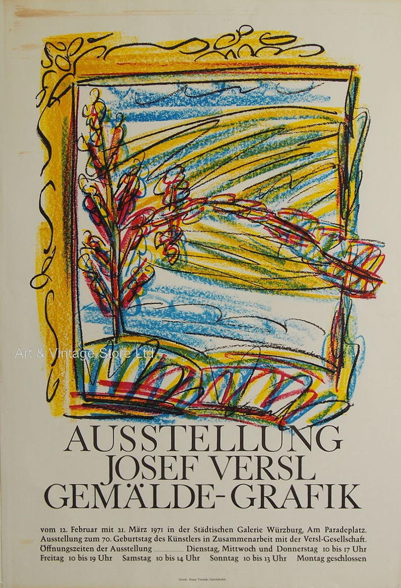 Josef Versl Original Artist Poster 1971 | Etsy