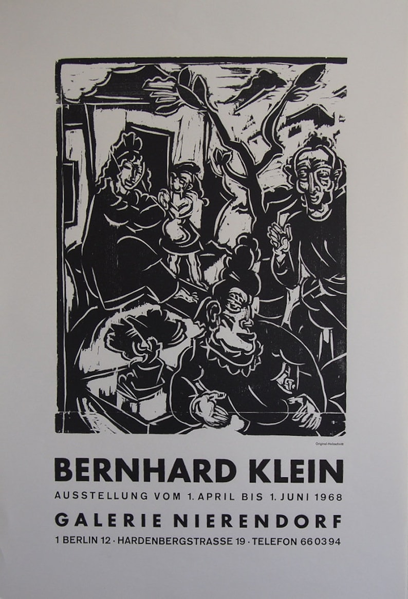 Bernhard Klein Original Limited Edition Woodcut Poster 1968 - Etsy