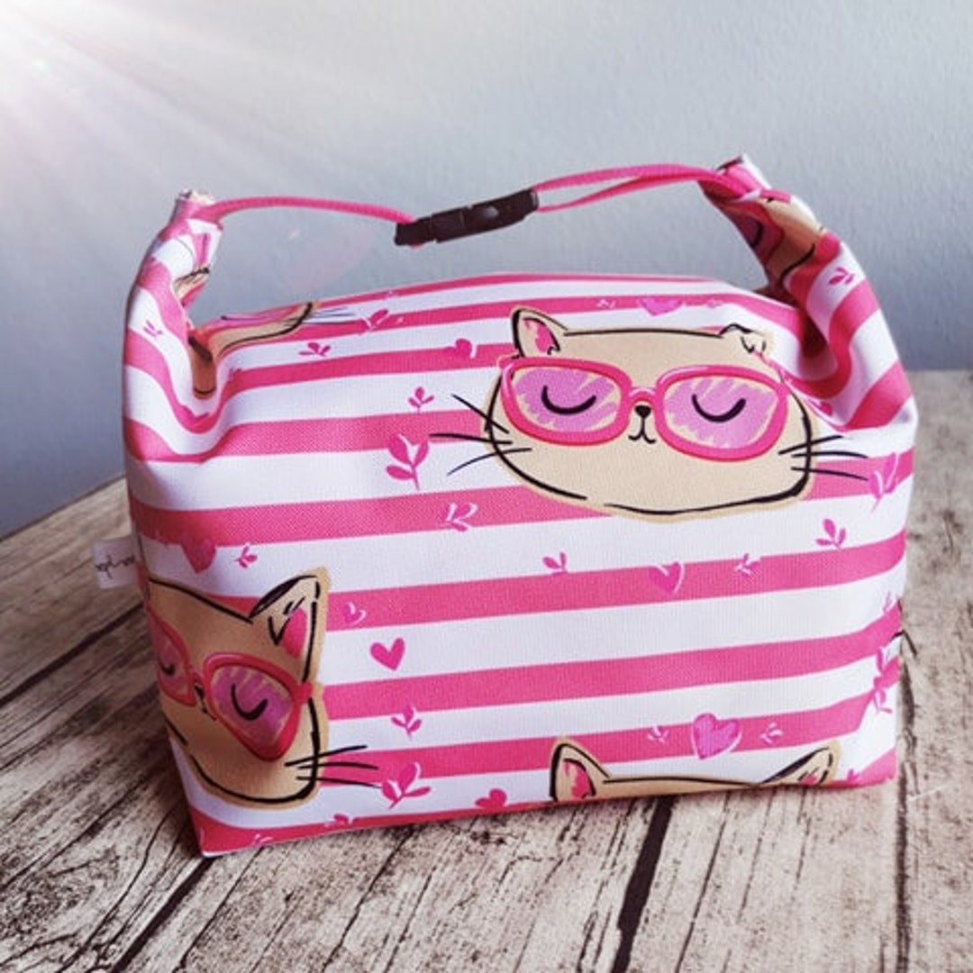 School Lunch Bag Snack Bag Pink Lunch Bag Reuse Lunch Bag - Etsy