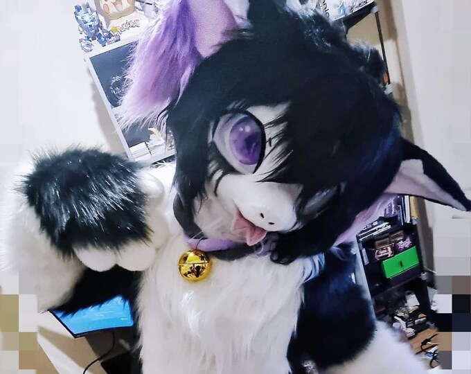 Kemono Fursuit Partial Head, Hands , Tail Used Faux Fur Furries Furry ...