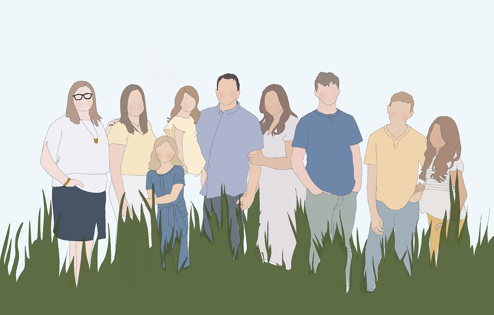 Faceless Family Portraits | Etsy