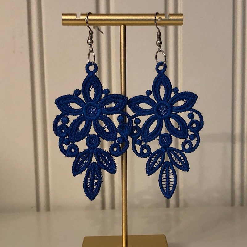 Embroidered Earrings - Etsy