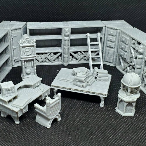 Library Dnd Miniature Terrain Dungeons and Dragons D&D - Etsy