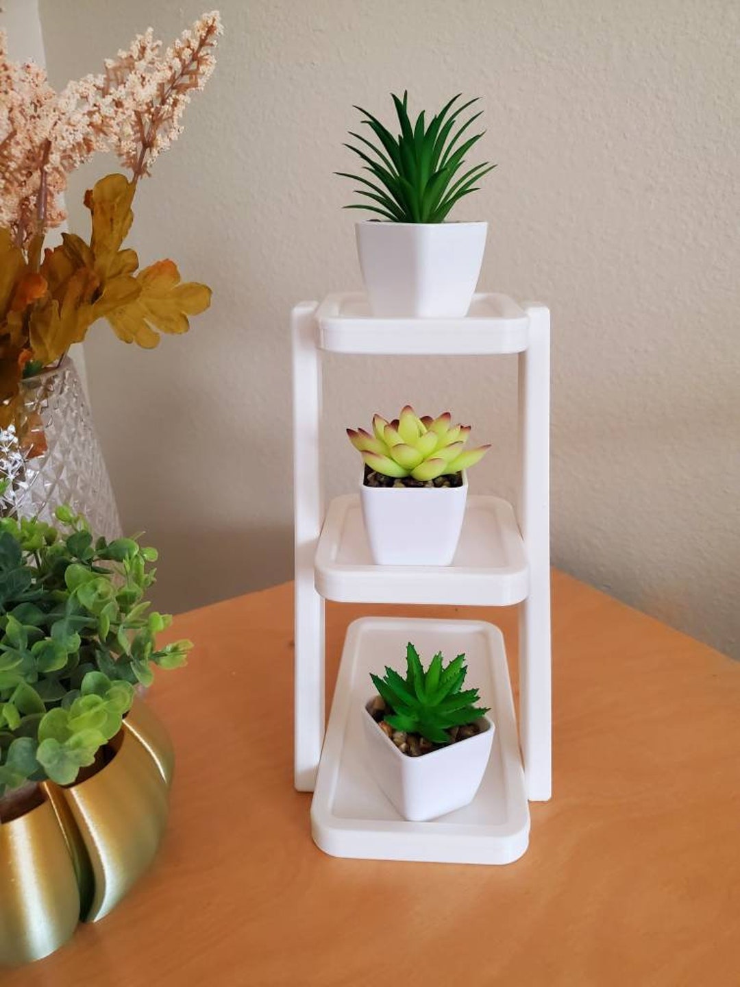 Mini Succulent Stand 3 Tier Shelf Desktop Shelf Plant Stand 3d Printed ...