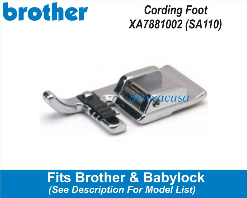 Brother 7mm Cording Foot SA110 Fits Models in Description - Etsy