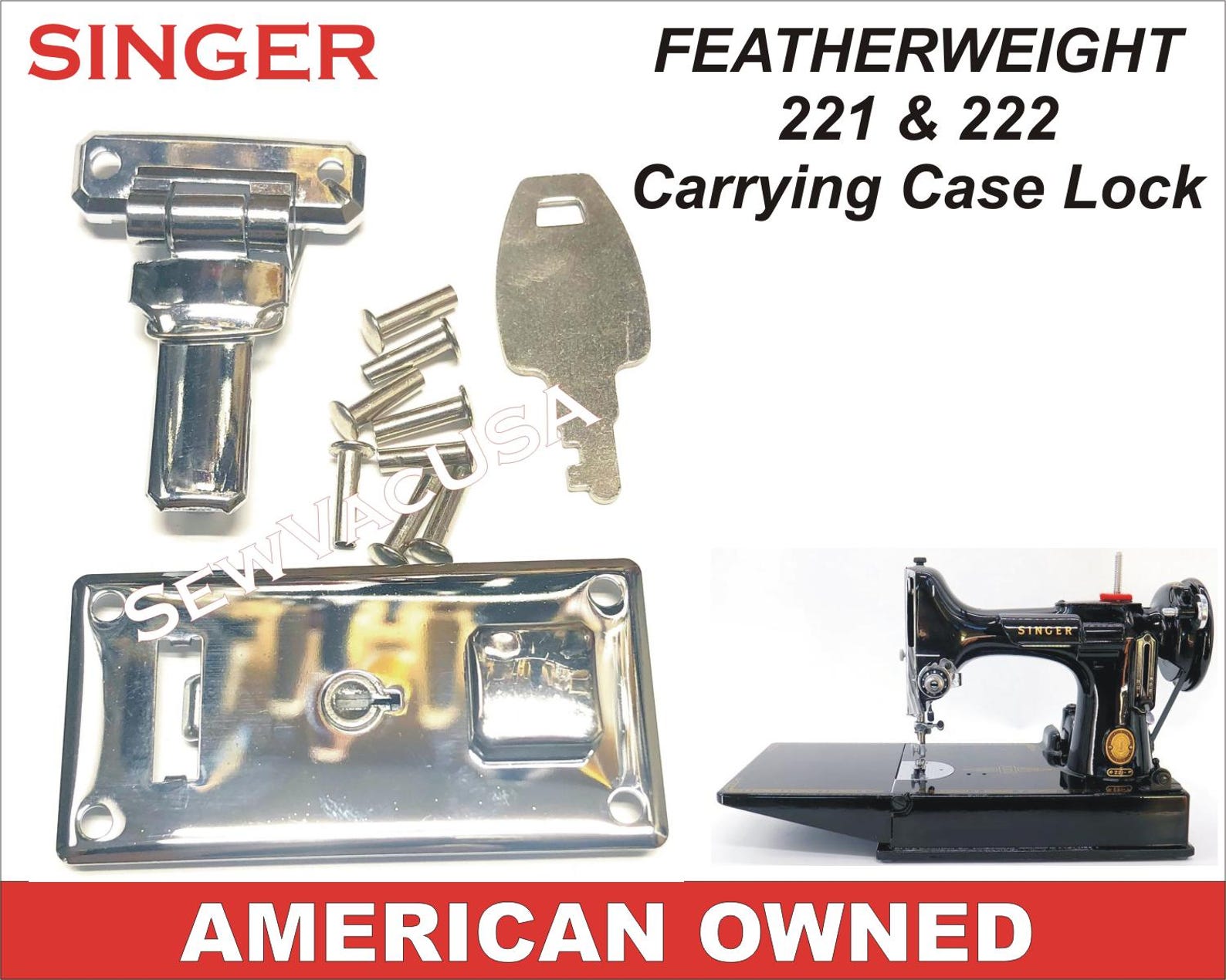 SINGER Featherweight 221 Carrying Case Replacement Lock With Key - Etsy