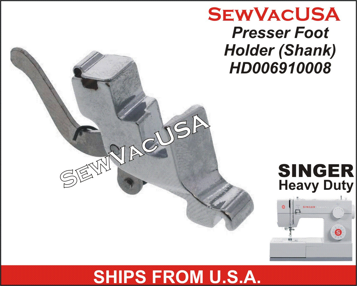 Singer Heavy Duty Compatible Presser Foot Holder (shank) Fits All Heavy ...