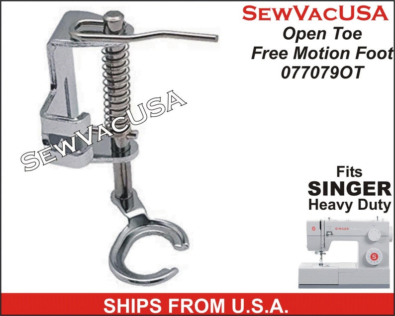 Singer Heavy Duty Compatible Open Toe Free Motion / Darning Foot Fits ...