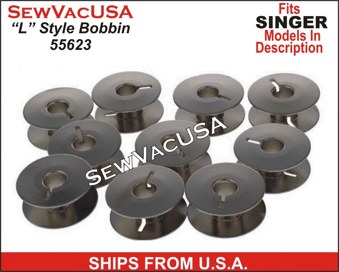 10 Count SINGER Compatible L Style Bobbin 55623 Fits Models in ...