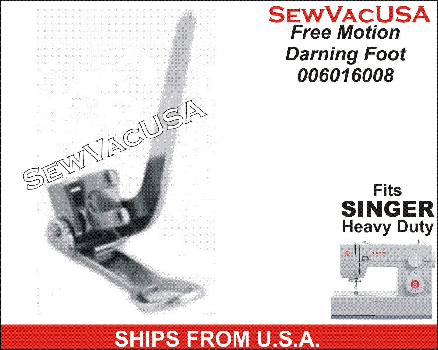Singer Heavy Duty Compatible Free Motion / Darning Foot Fits All Heavy ...
