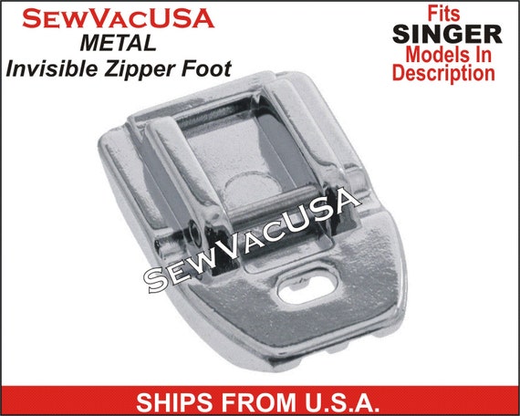 Metal Invisible Zipper Foot Fits Singer & All Machines With | Etsy