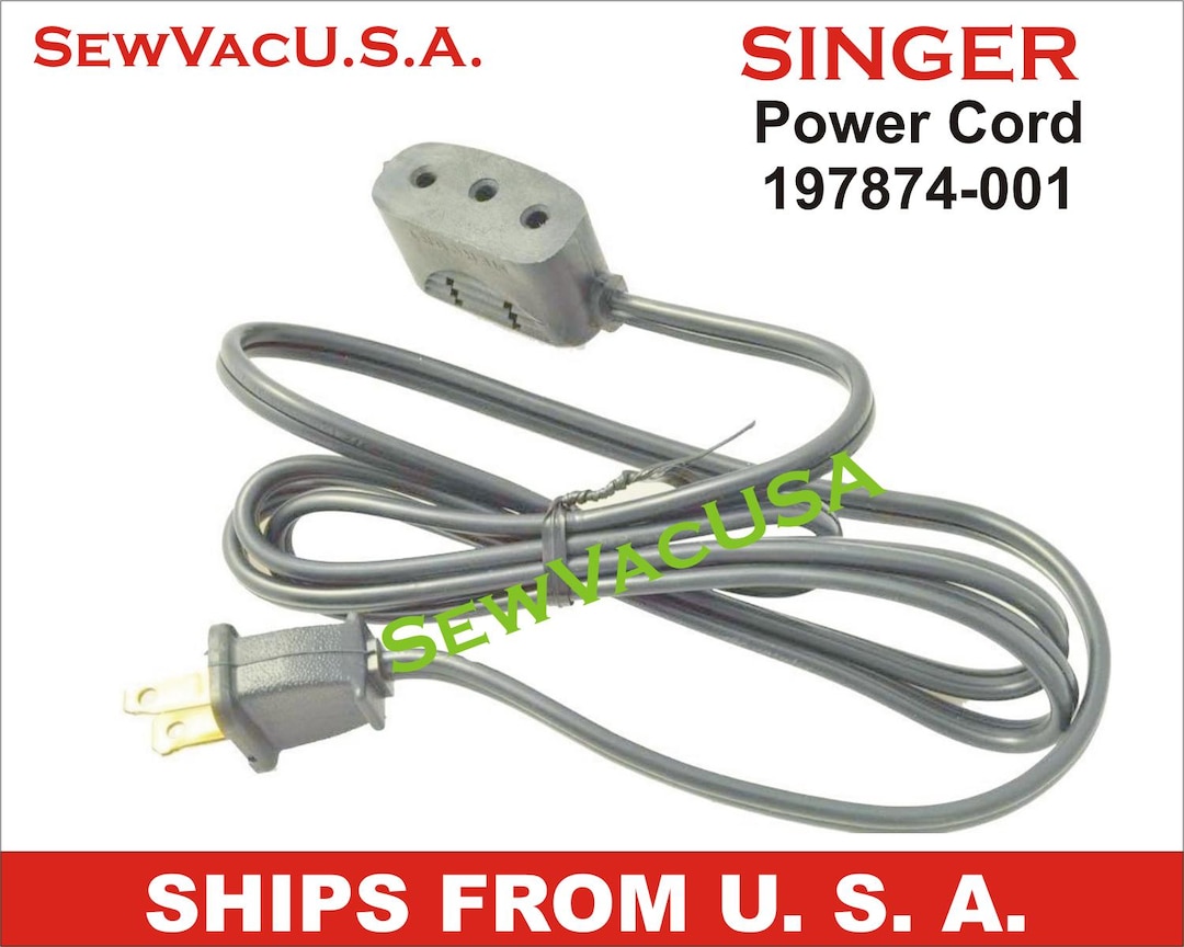 SINGER Power Cord 197874-001 Fits SINGER Models in Description - Etsy