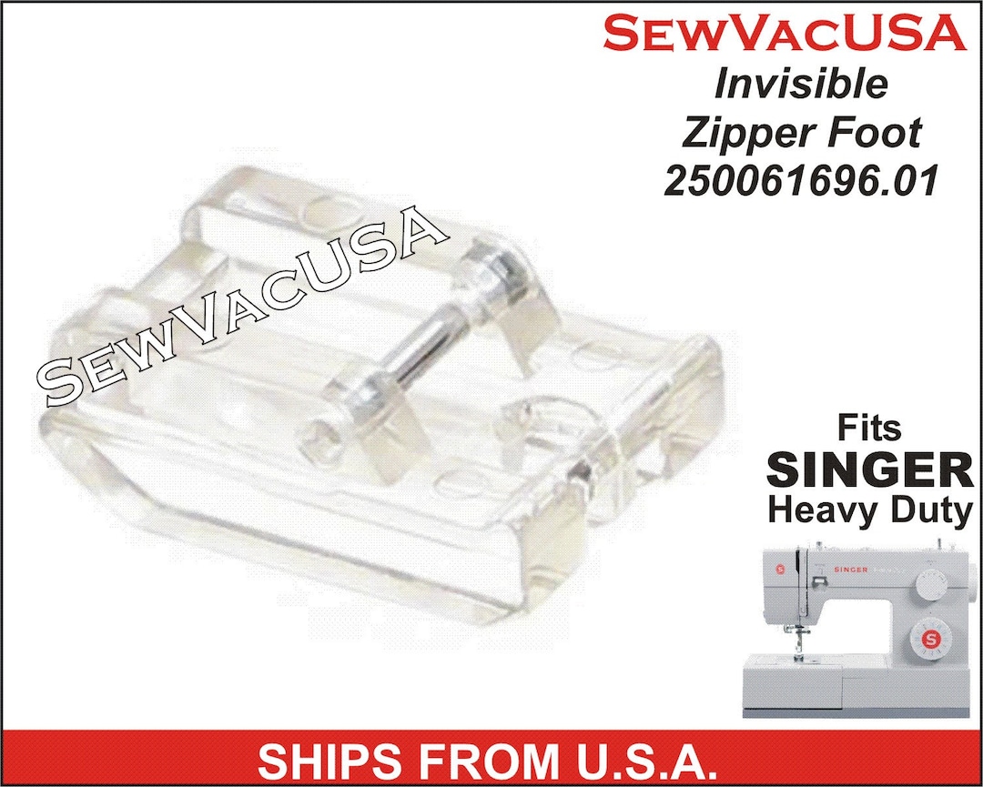 Singer Heavy Duty Compatible Invisible Zipper Foot Fits All Heavy Duty ...