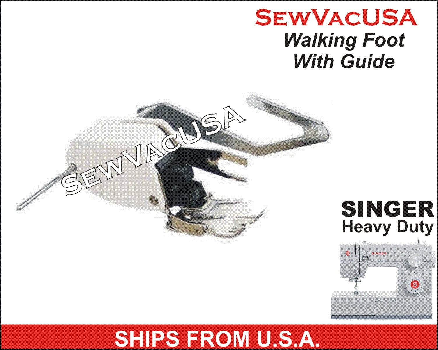 Singer Heavy Duty Compatible Even Feed Walking Foot Fits All Heavy Duty ...