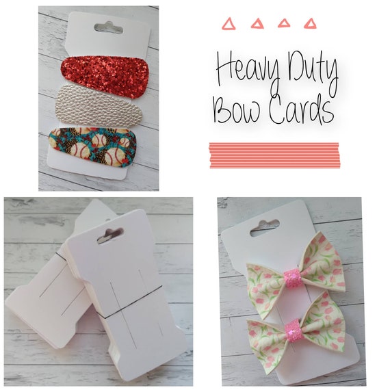 50 Piece Heavy Duty Cardstock Bow/clip Display Cards White | Etsy