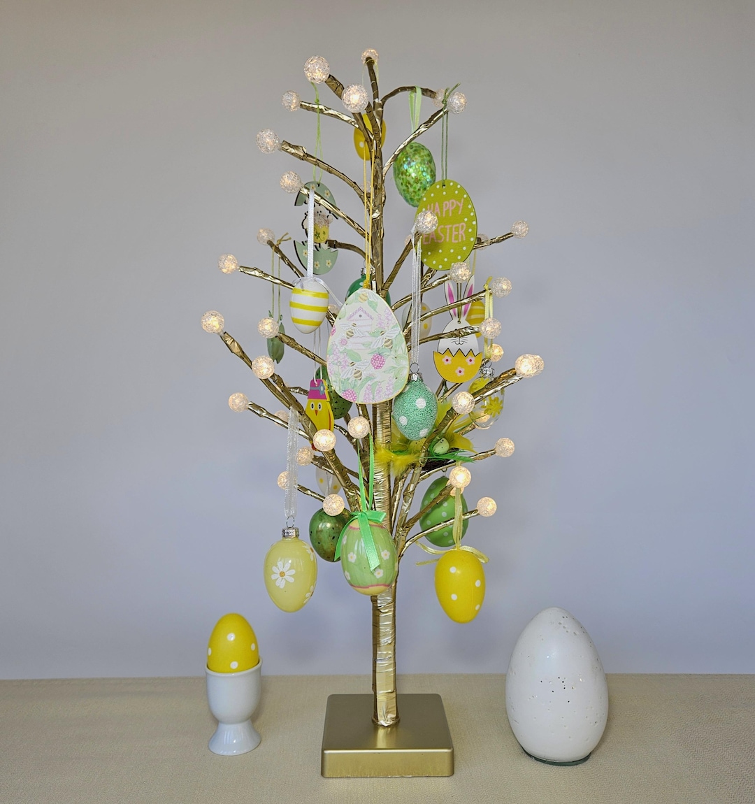 60cm Easter Tree With LED Beads Lights, Fully Decorated Spring ...