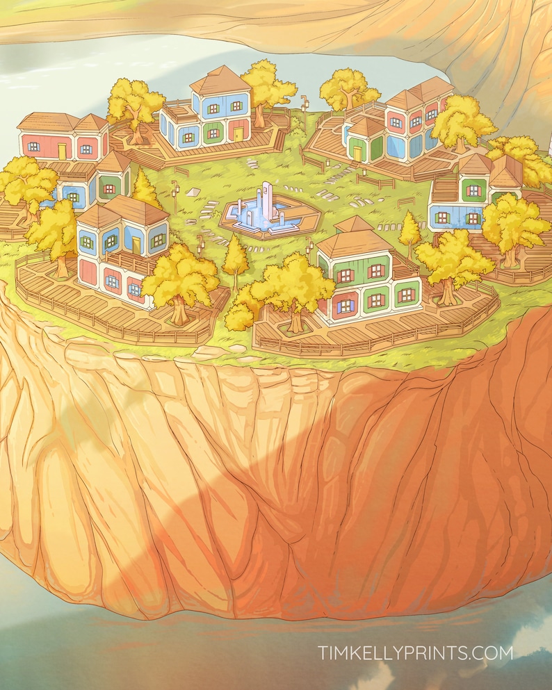 AKKALA REGION Artwork Print the Legend of Zelda Breath of - Etsy