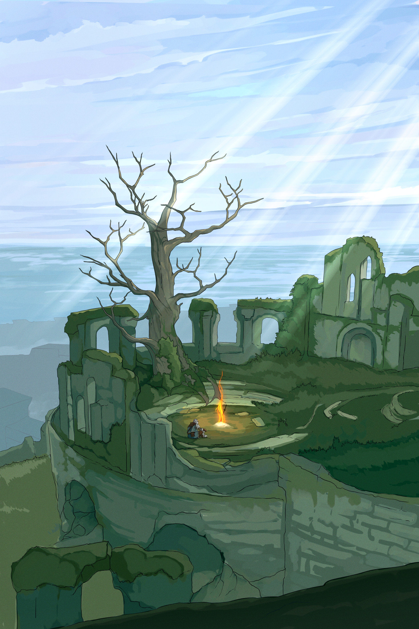 FIRELINK SHRINE, Dark Souls Original Fanart, Fine Art Gaming Print ...