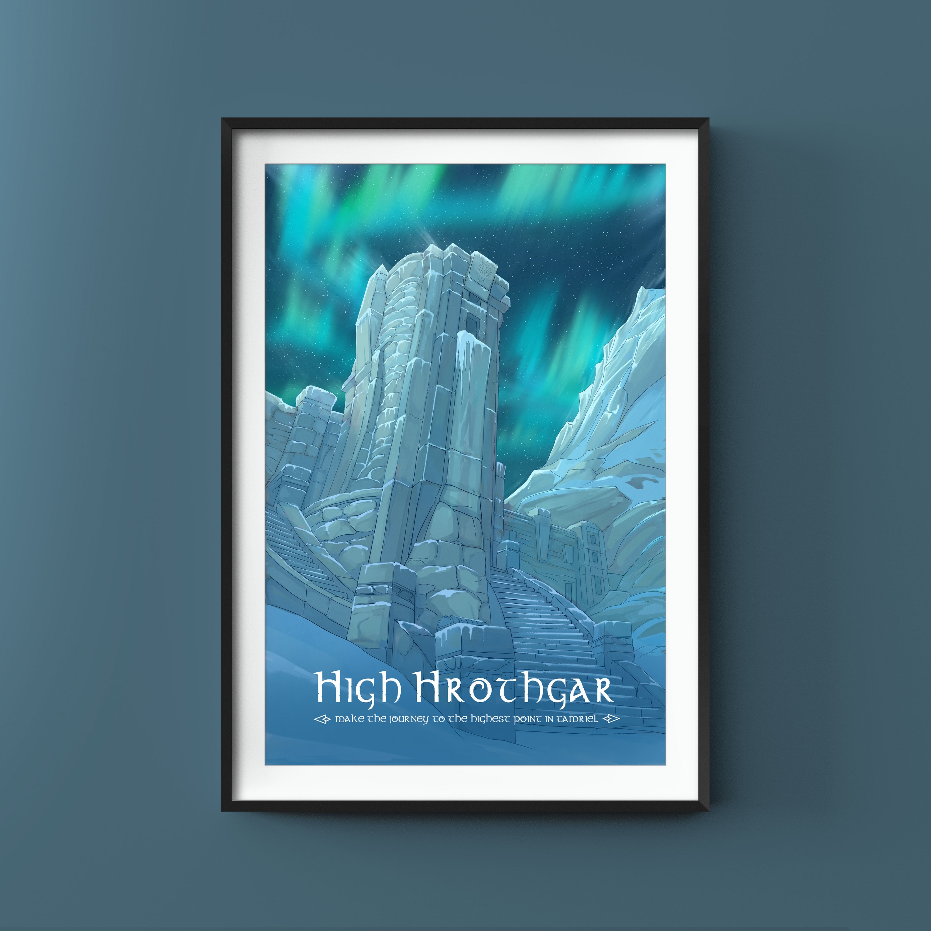 HIGH HROTHGAR SKYRIM Original Fanart Gaming Fan Art Gamer | Etsy