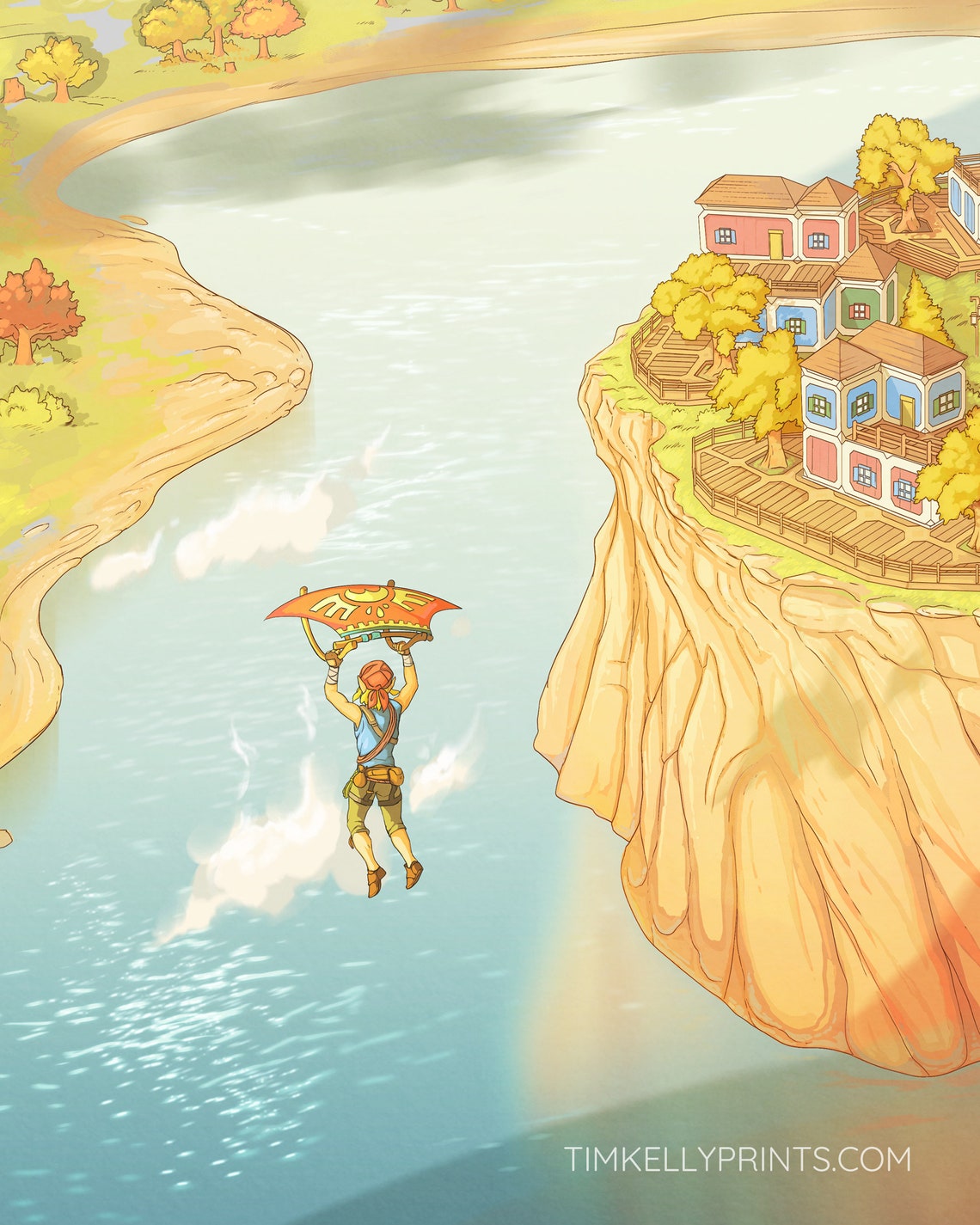 AKKALA REGION Artwork Print the Legend of Zelda Breath of - Etsy