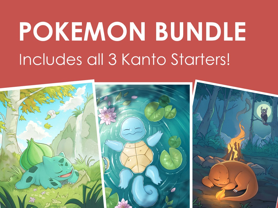 POKEMON BUNDLE - Kanto Starter Set! All Three Starters, Original Art ...