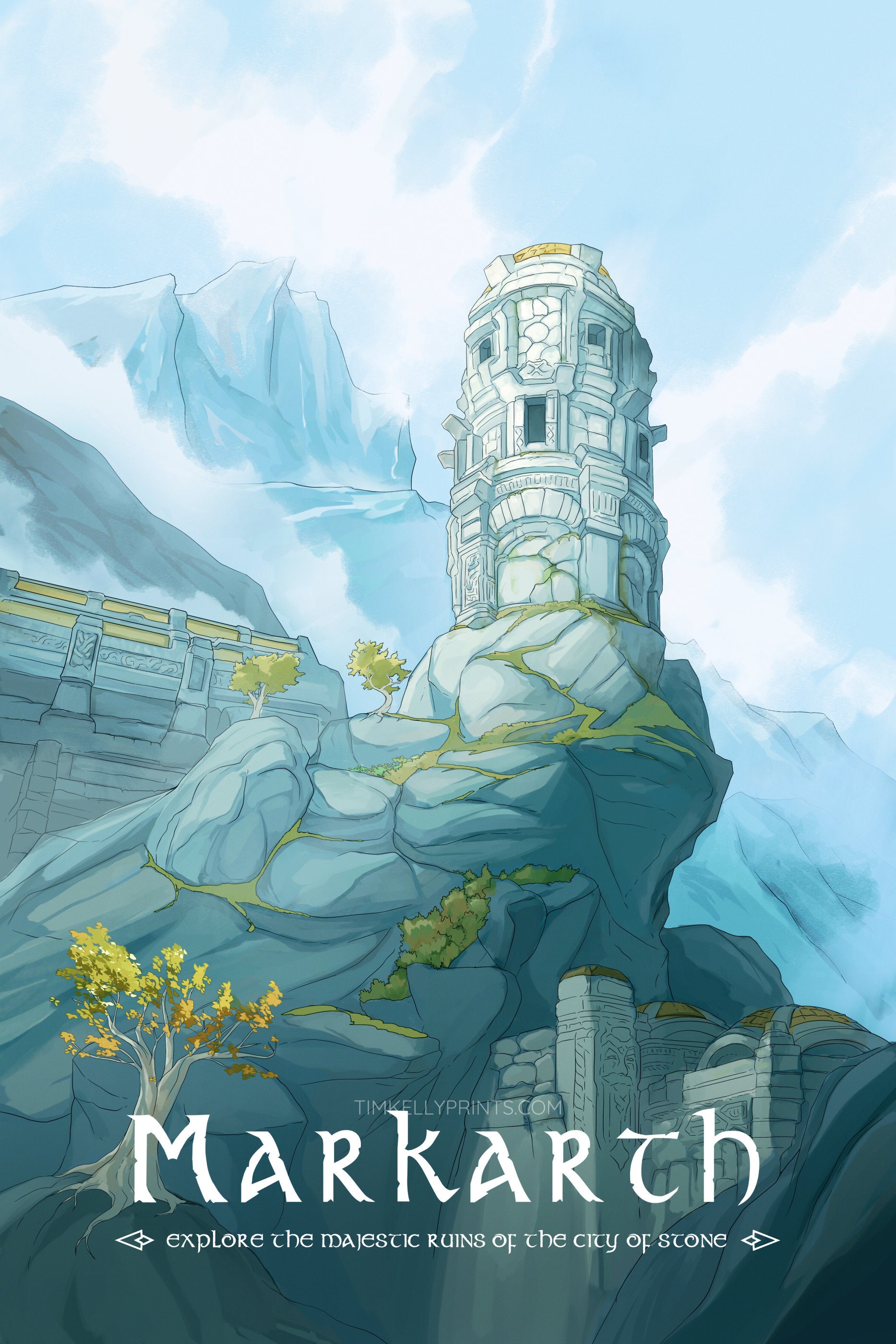 MARKARTH SKYRIM Original Fanart Gaming Fan Art Gamer Gift | Etsy