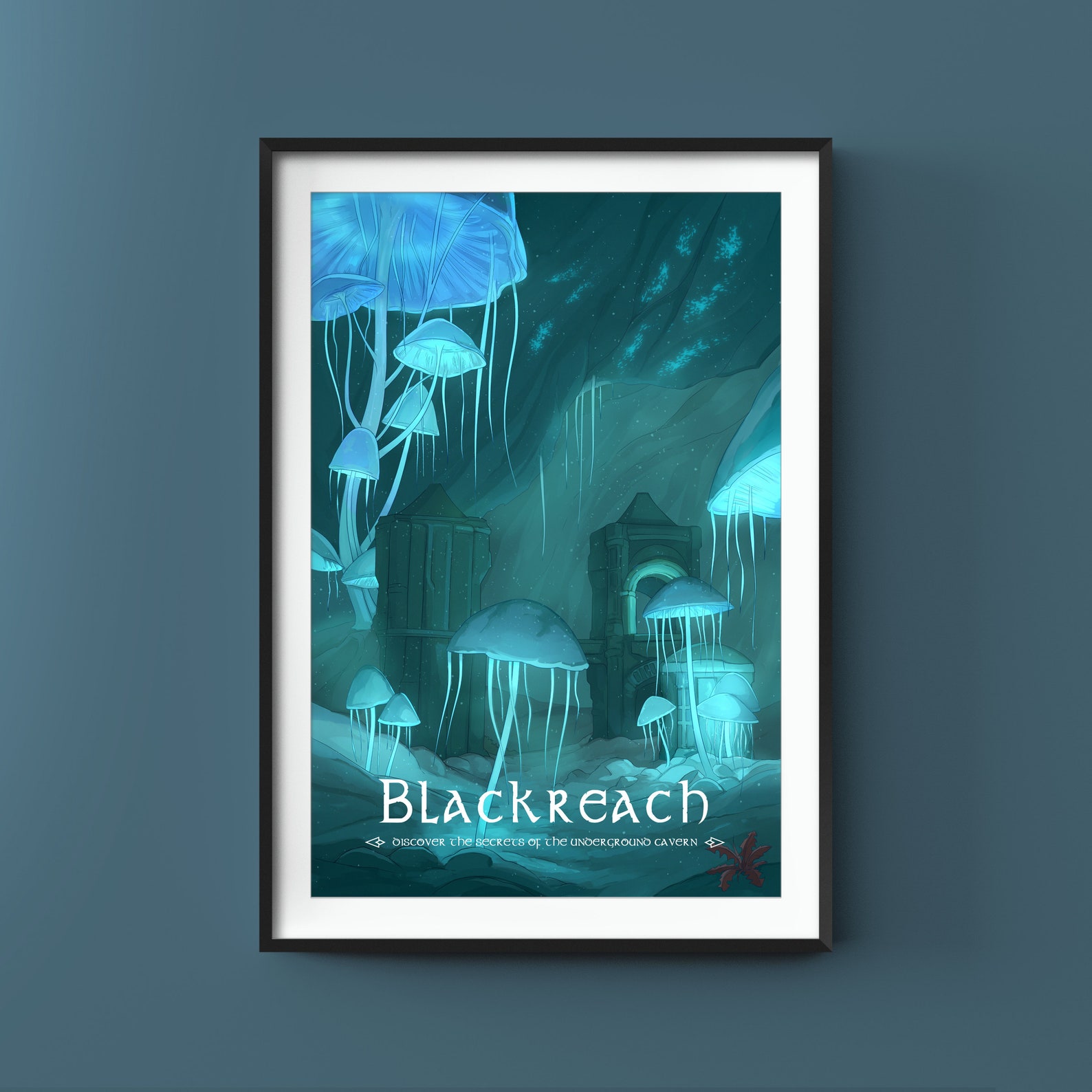 BLACKREACH SKYRIM Original Fanart Gaming Fan Art Gamer Gift - Etsy
