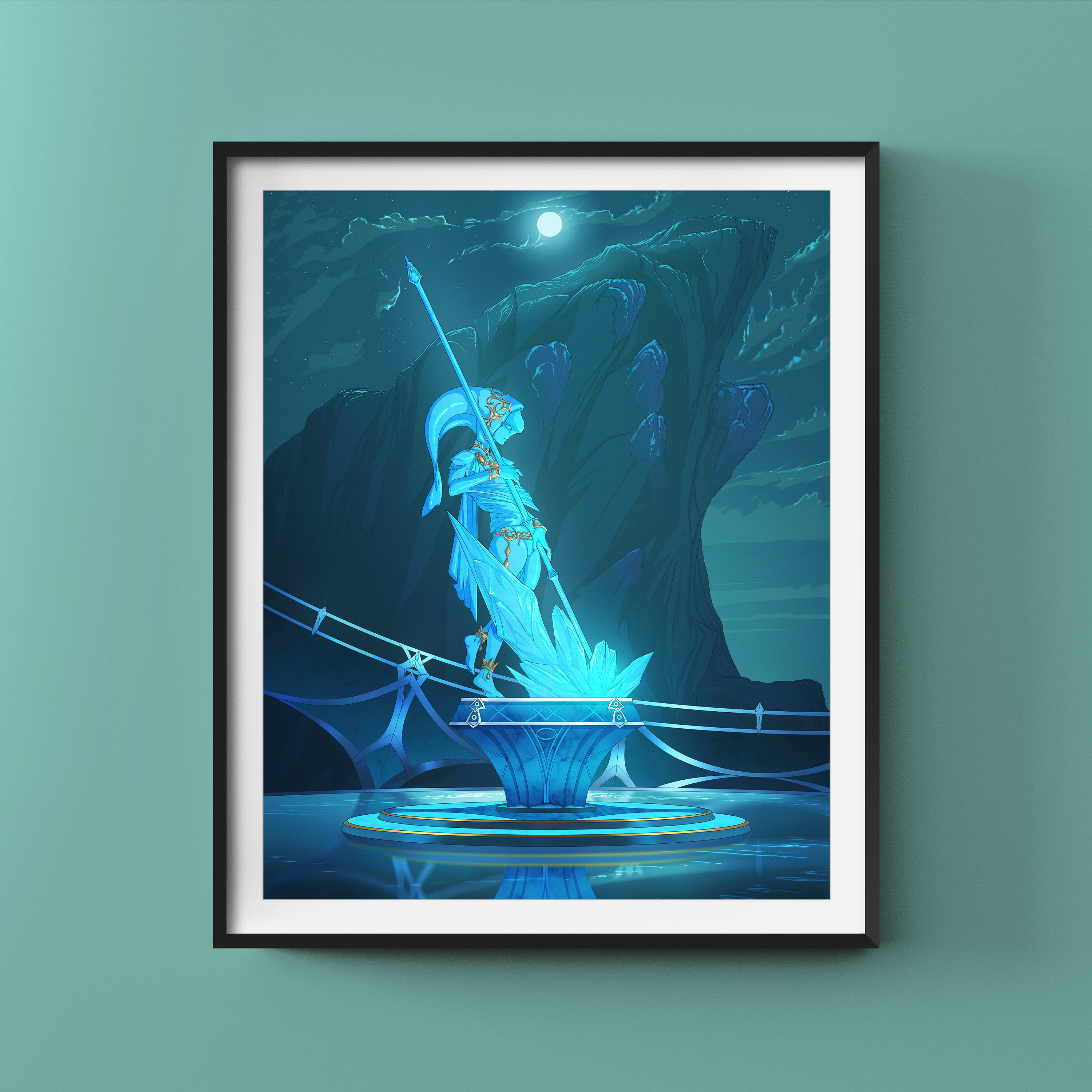 Zoras Domain Mipha Print The Legend Of Zelda Breath Of Etsy