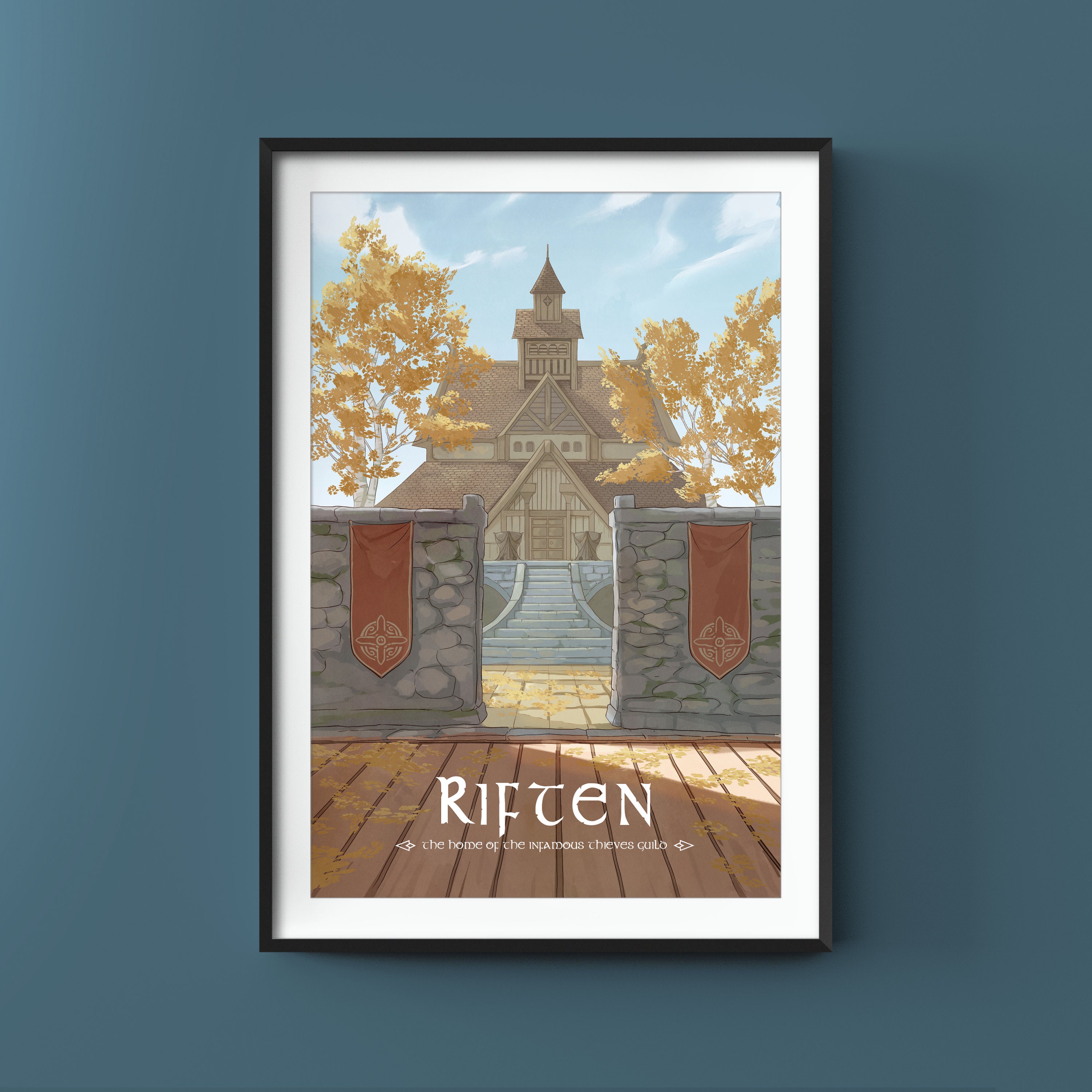 RIFTEN SKYRIM Original Fanart Gaming Fan Art Gamer Gift | Etsy