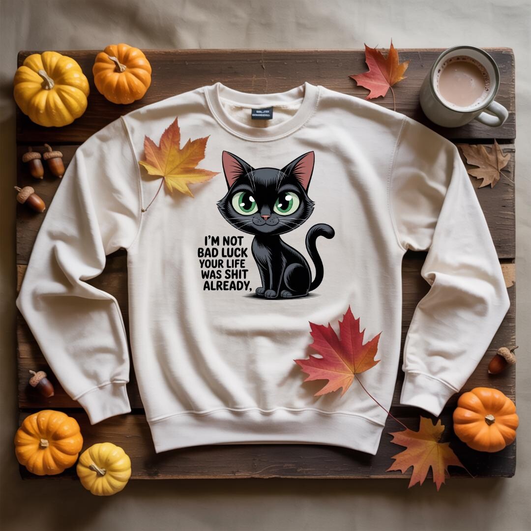 I'm Not Bad Luck V4 Black Cat PNG 300 Dpi - Etsy