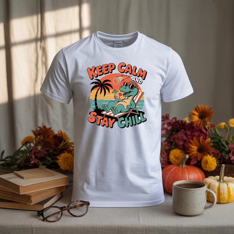Keep Calm Stay Chill T-REX Asteroid PNG 300 Dpi - Etsy