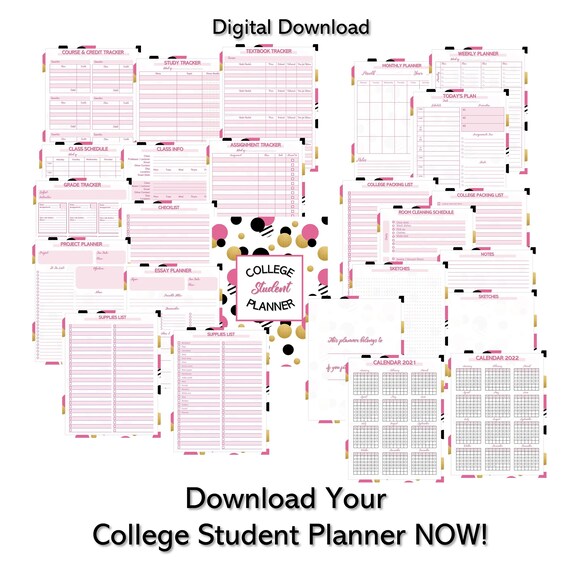 College Student Planner Printable Organizer College Gift for - Etsy