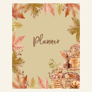 Undated Planner, Autumn Theme, Printable Organizer, 2-page Monthly ...