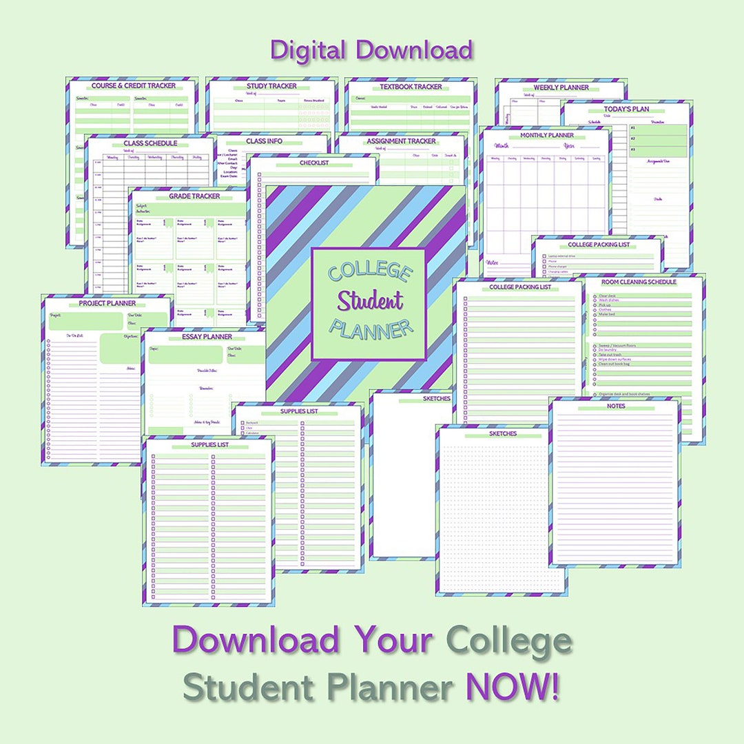 College Student Planner, Printable Organizer for College Student ...