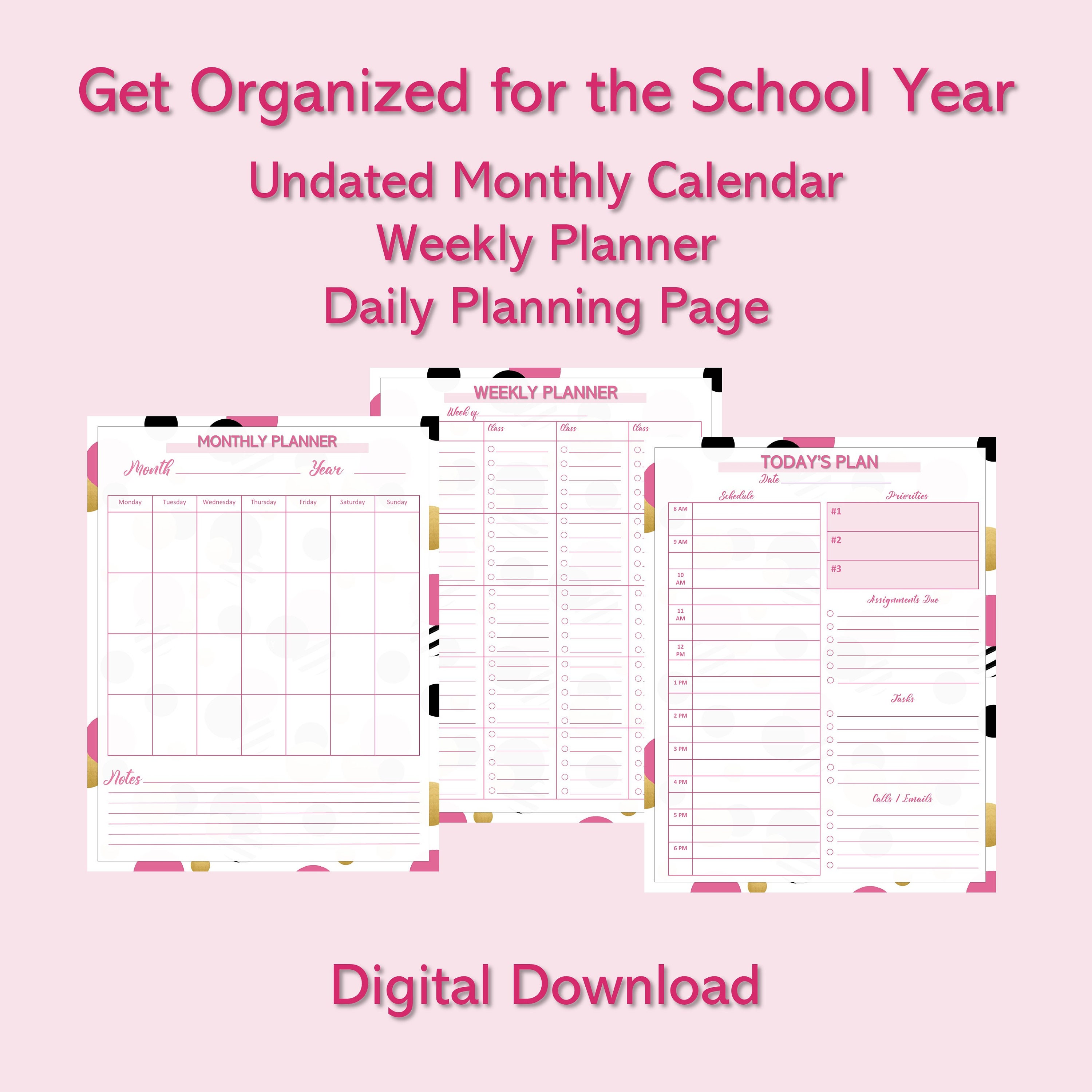 College Student Planner, Printable Organizer, College Gift for ...