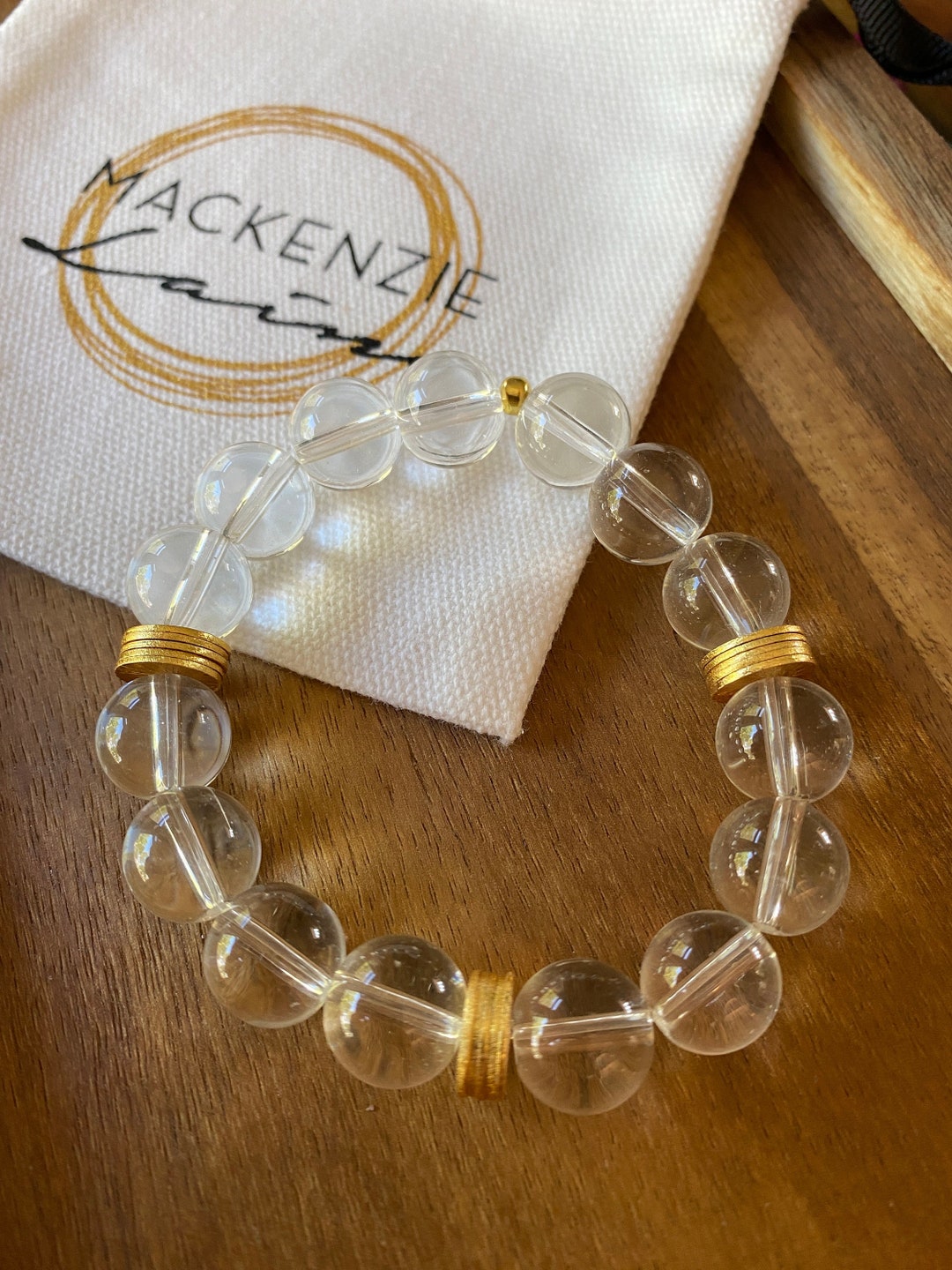 Clear Bracelet, Lucite Bracelet, Clear and Gold Bracelet, Clear Glass ...