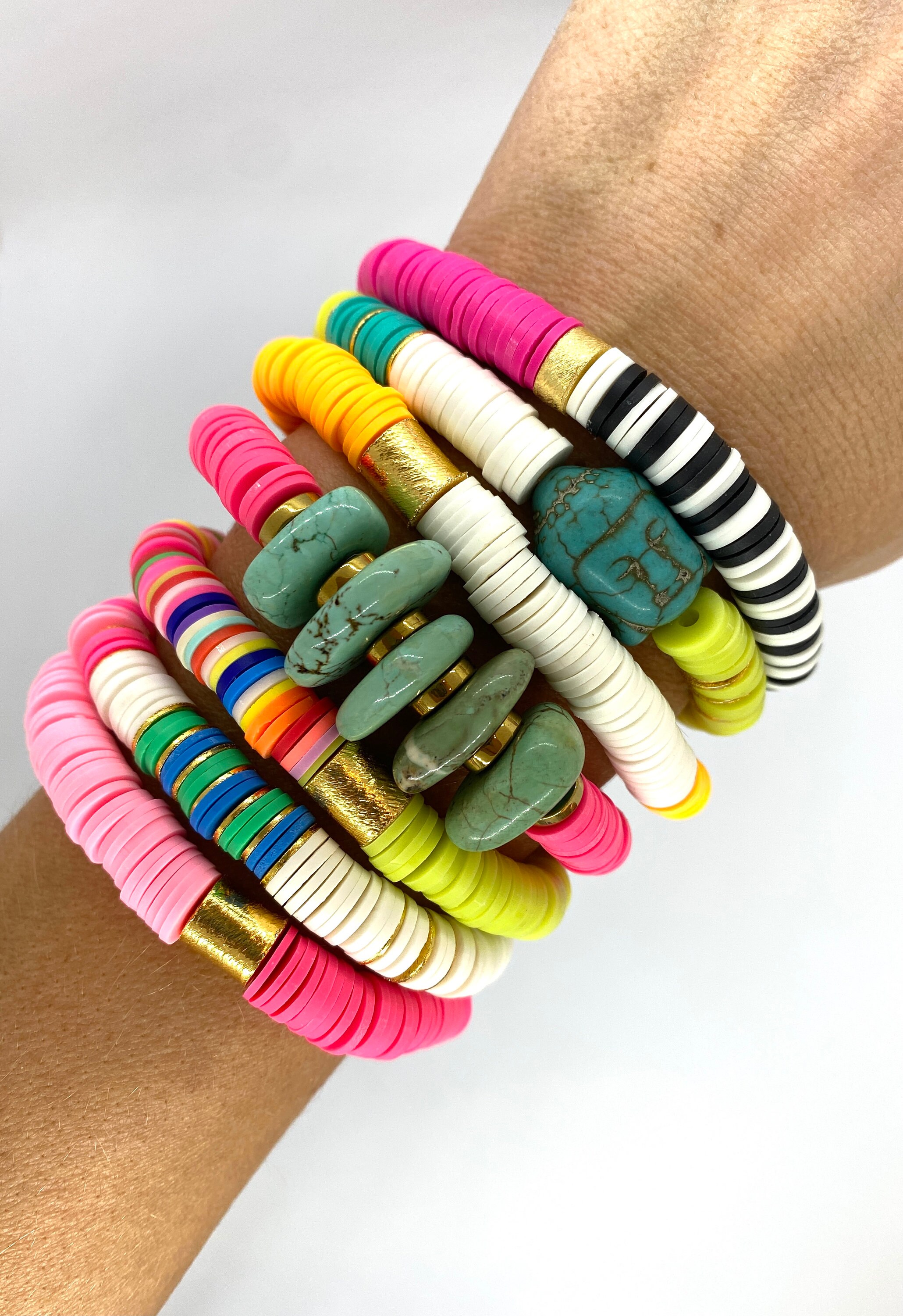 Hand-beaded Chartreuse Rainbow Bracelet Funfetti Bracelet - Etsy