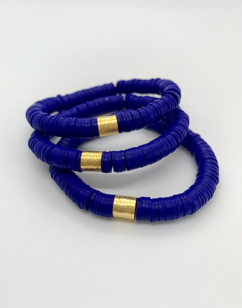Hand-beaded Royal Blue Bracelet Stackable Stretch Bracelet - Etsy
