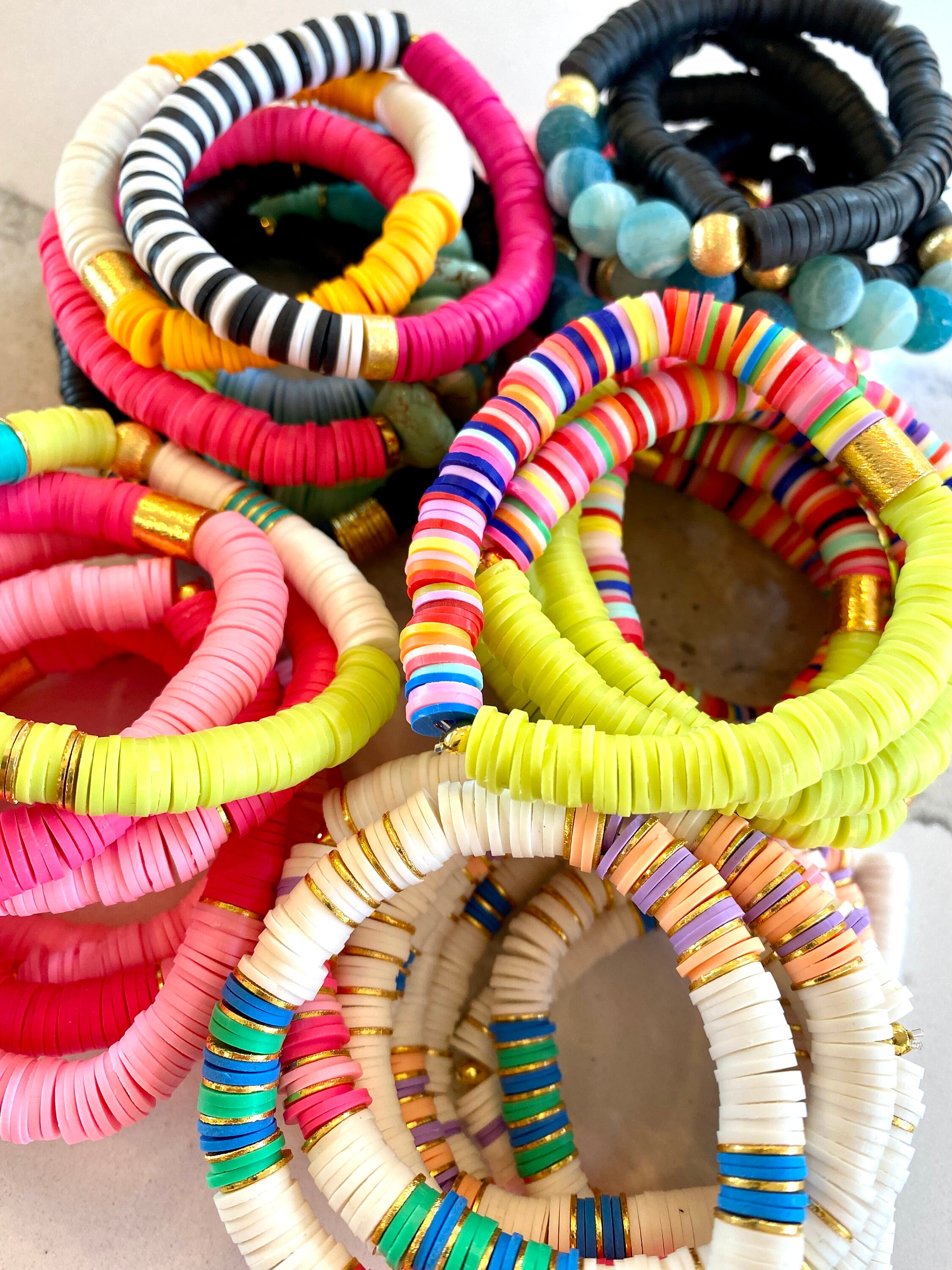 Hand-beaded Chartreuse Rainbow Bracelet Funfetti Bracelet - Etsy