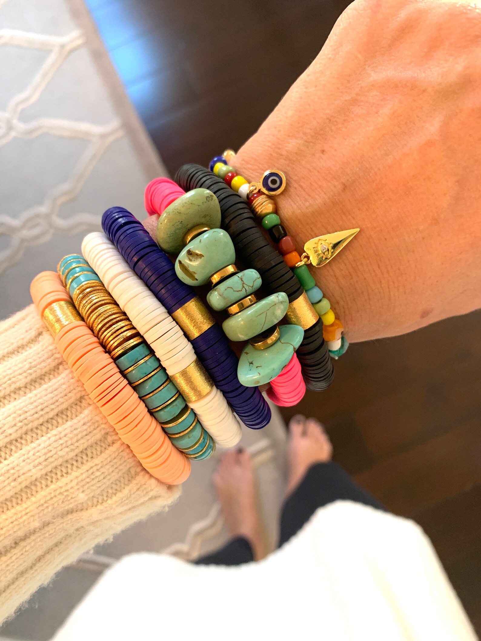 Hand-beaded Rainbow Bracelet Funfetti Bracelet Stackable | Etsy