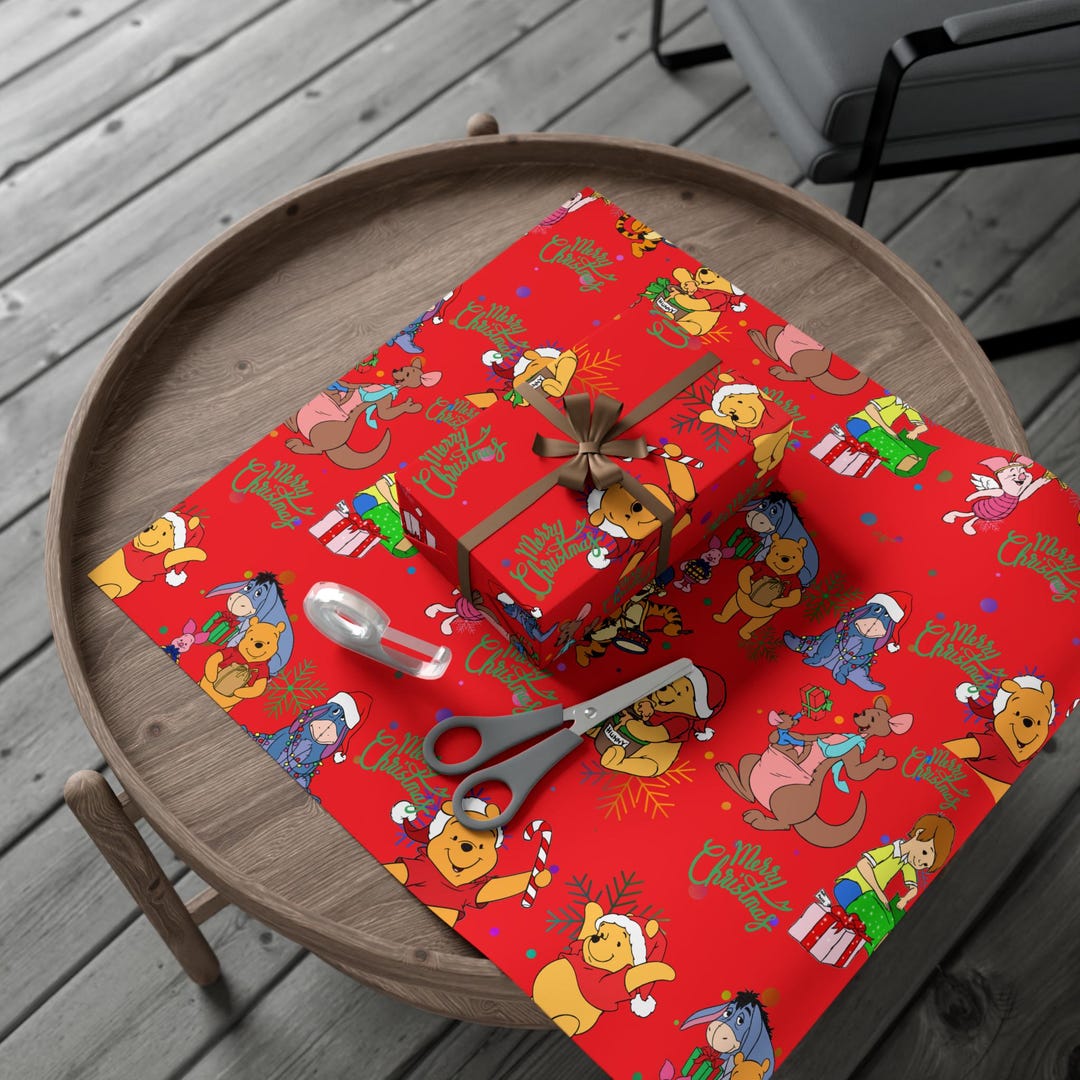 Winnie the Pooh and Friends Gift Wrap, Cute Wrapping Sheets, Holiday ...