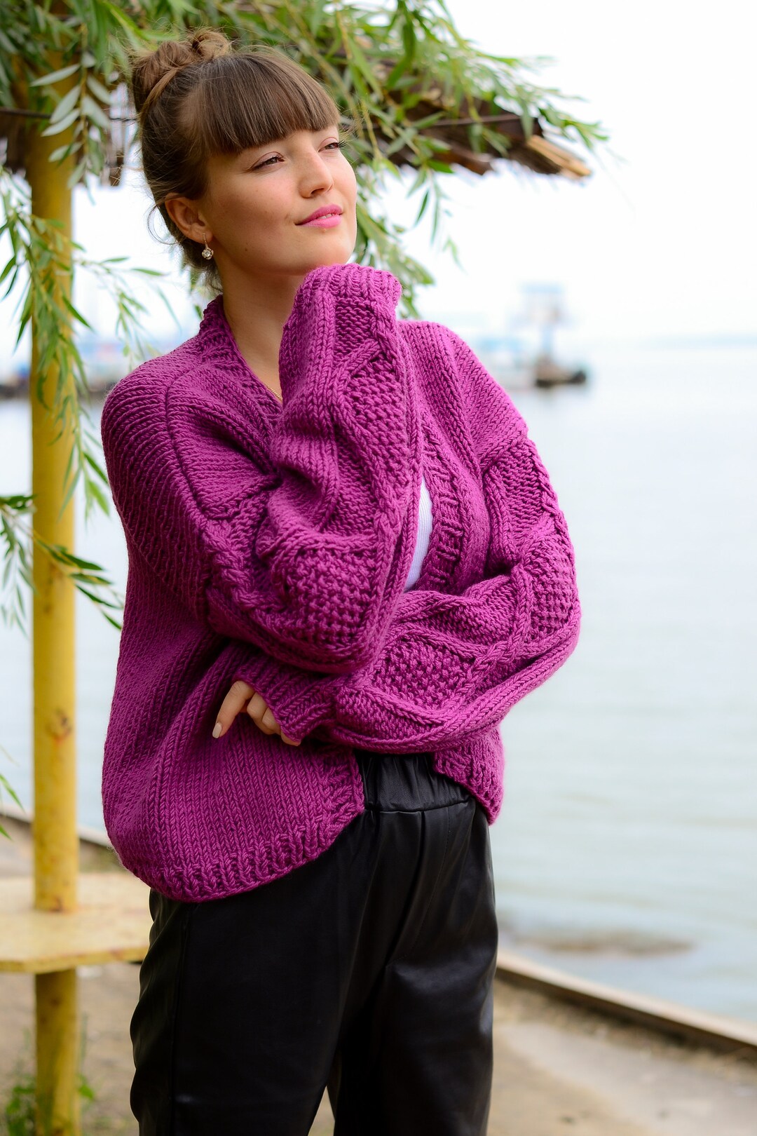 Oversized Cardigan, Cable Knit Cardigan, Chunky Cardigan Women, Knit ...