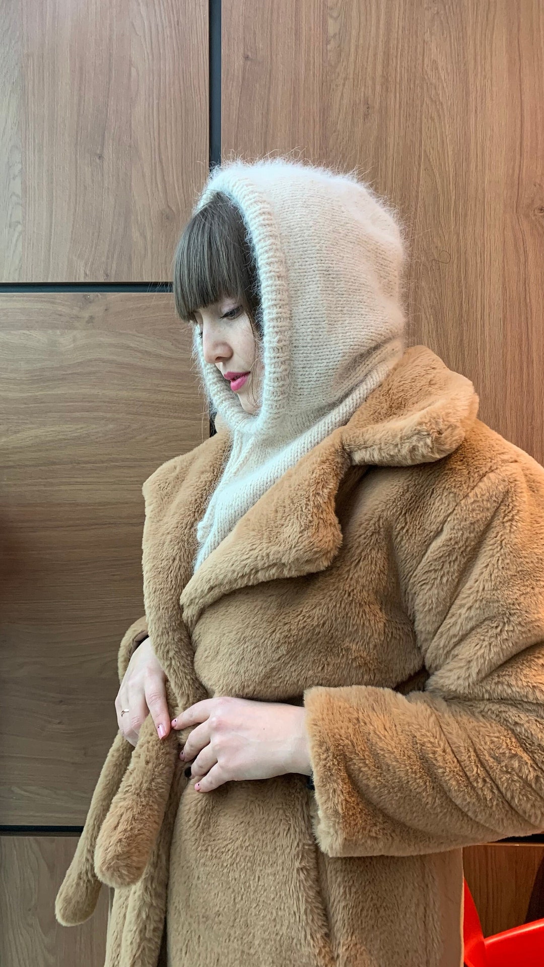 Knit Hood, Balaclava Beige, Balaclava Hat for Women, Balaclava Hat ...