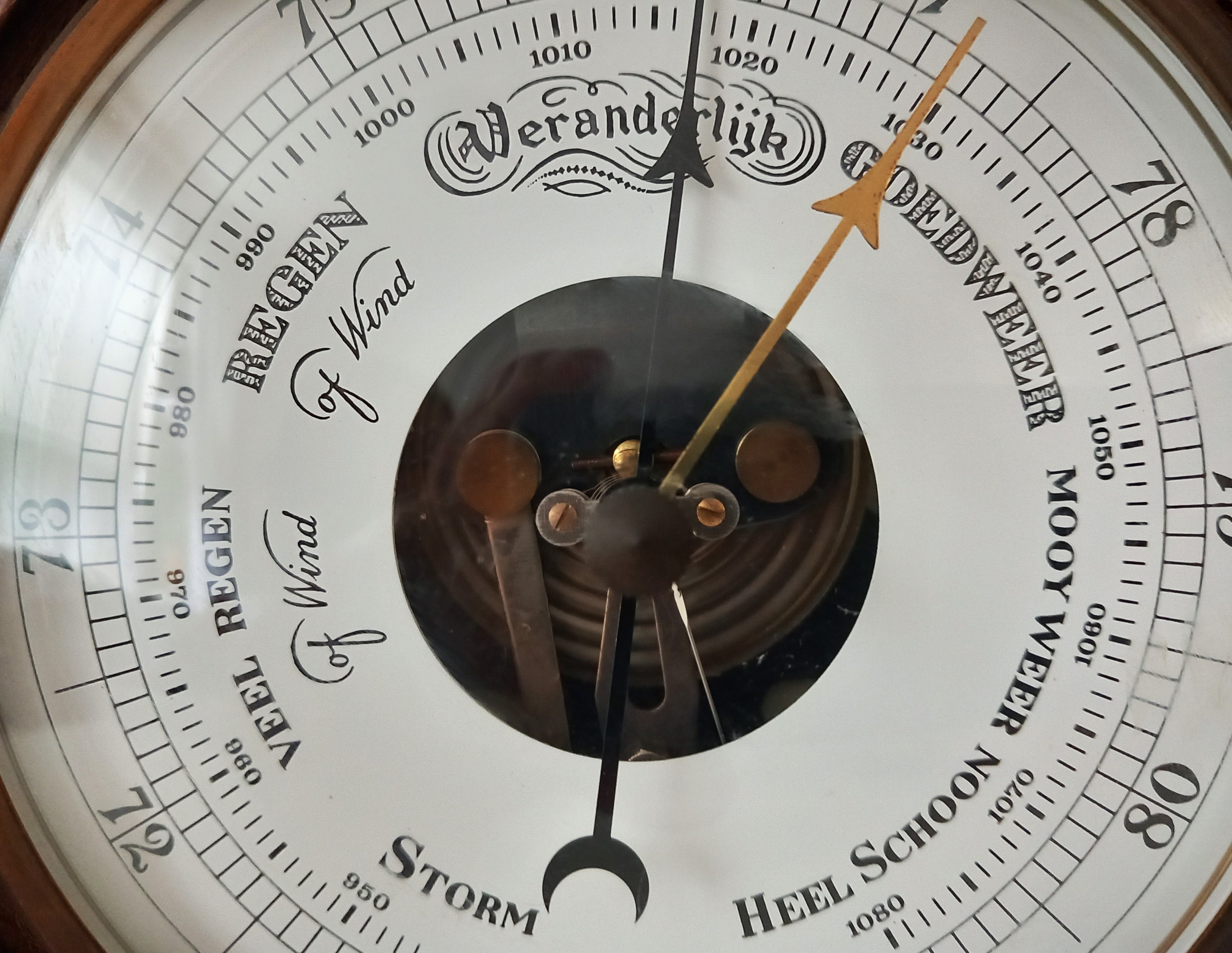 Antique Style Barometer LARGE Octagon Shape Barometer 29 Cm X 29 Cm Oak ...